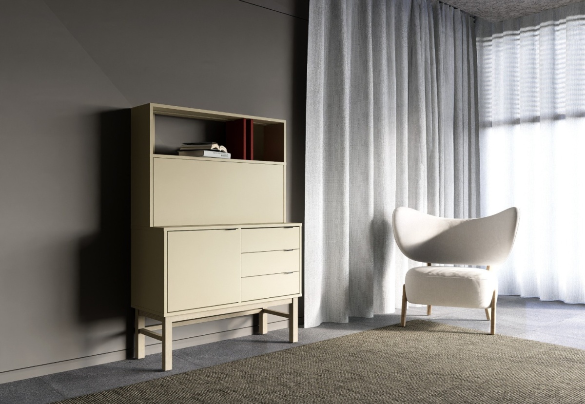 SEK-MODEL-1 - sekretarzyk, zamykane biurko z szafką i szufladami ...